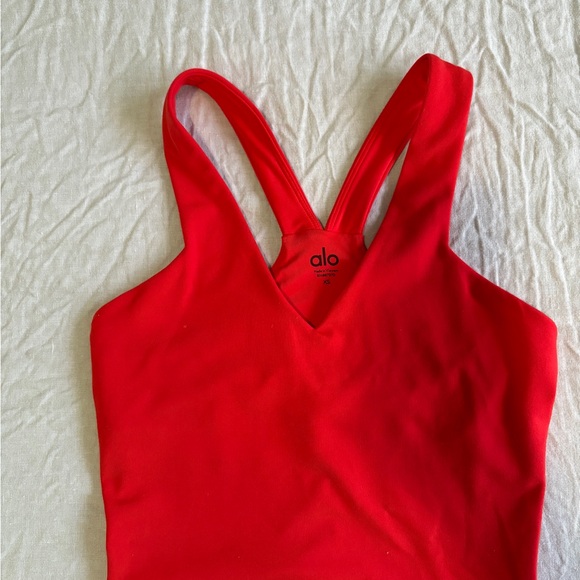 ALO Yoga | Tops | Alo Red Vneck Tank Top | Poshmark